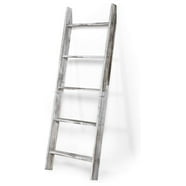 DecMode 18" x 73" Brown Wood Handmade Two-Toned Slanted Ladder with ...