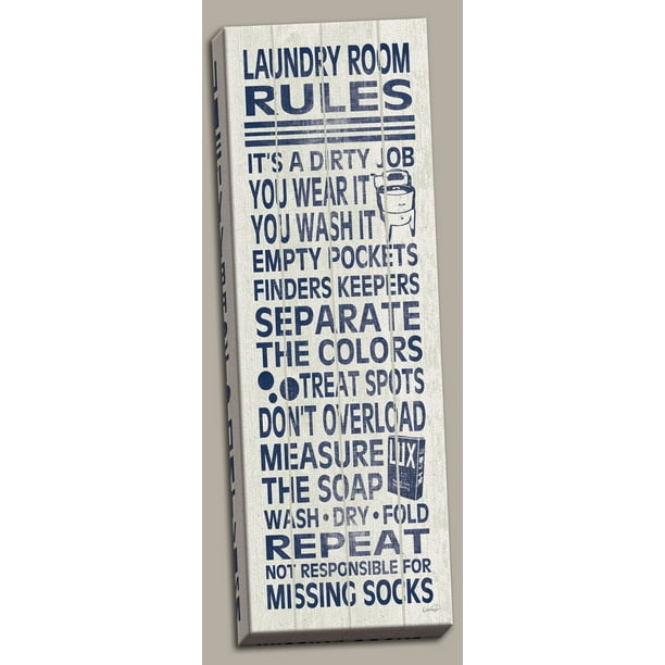 Trendy & Extremely Popular Laundry Room Rules Typography Sign; One ...