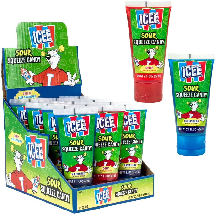 ICEE Sour Squeeze Candy, 2.1 Ounce Tube- 12 Count Display Box - Walmart.com