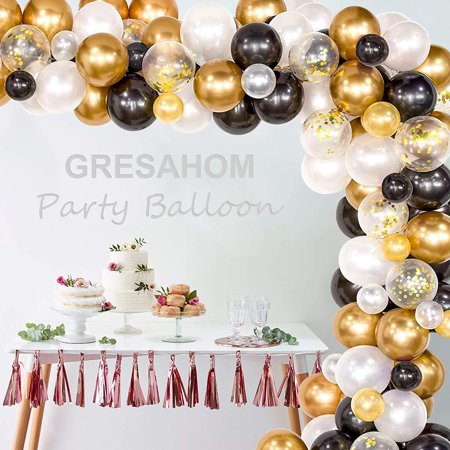 Balloon Arch Kit, 106pcs Silver Confetti Party Balloons Latex Garlan ...