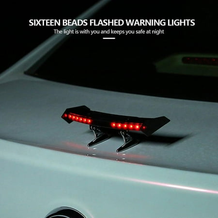 12V Flashing Warning Light Solar Car Rear Spoiler Light Adjustable 16 ...