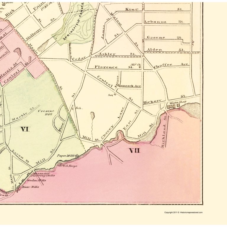 Springfield Massachusetts Historic Map