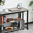 HomCom L-Shaped Rotating Computer Desk with Storage Shelves Rolling ...