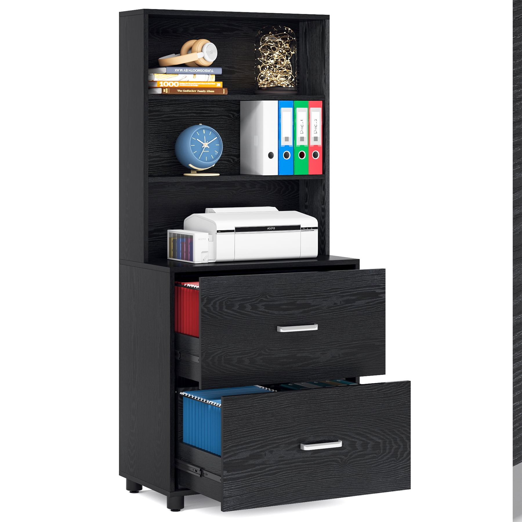 Tribesigns File Cabinet with 2 Drawers fits Letter/A4 Size, Modern Wood ...