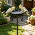 2026 Upgraded Metal Bird Bath for Outside, Ground Mounted Garden And ...