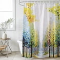 Birch Trees Path Shower Curtain, Leaves Autumn Forest Landscape ...