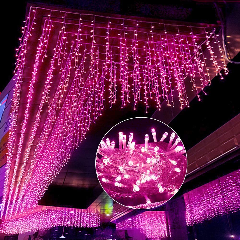 4M/11ft 96 LED Linkable Fairy Curtain String Light with 8 Modes Memory ...