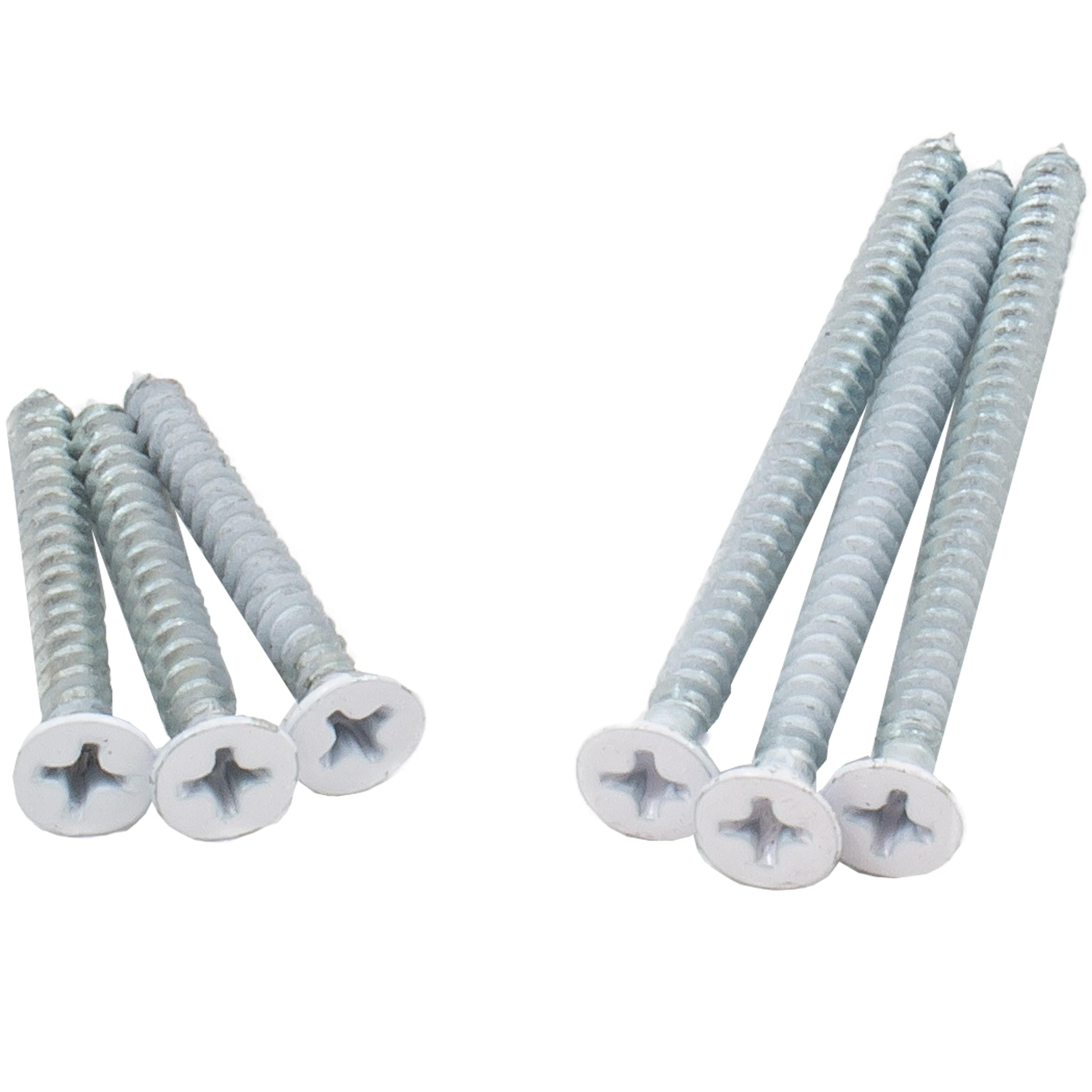 Bracket Screws, 20-Pack, 1-1/8" Screws (10), 2" Screws (10), White by ...