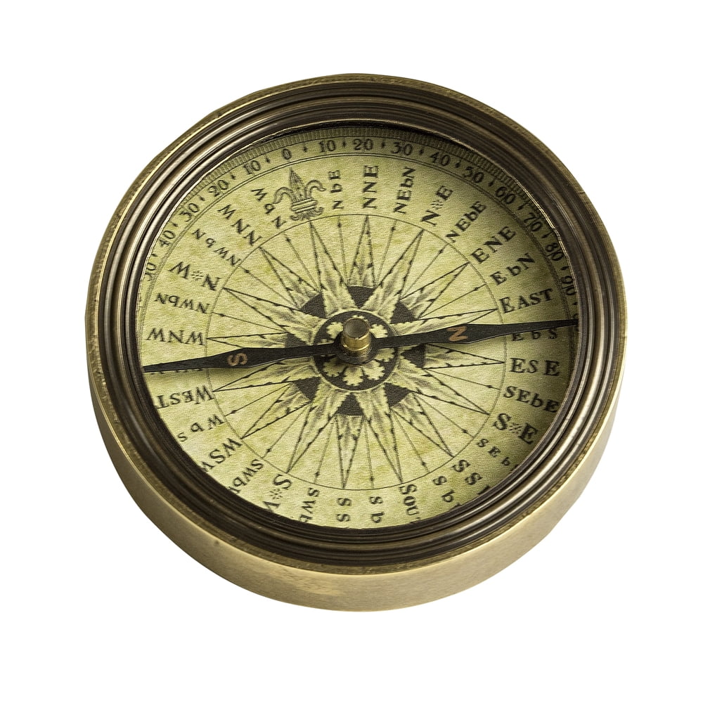 Polaris Desktop Compass In Solid Brass Compass Nautical And Marine Accessory Navigation Tool