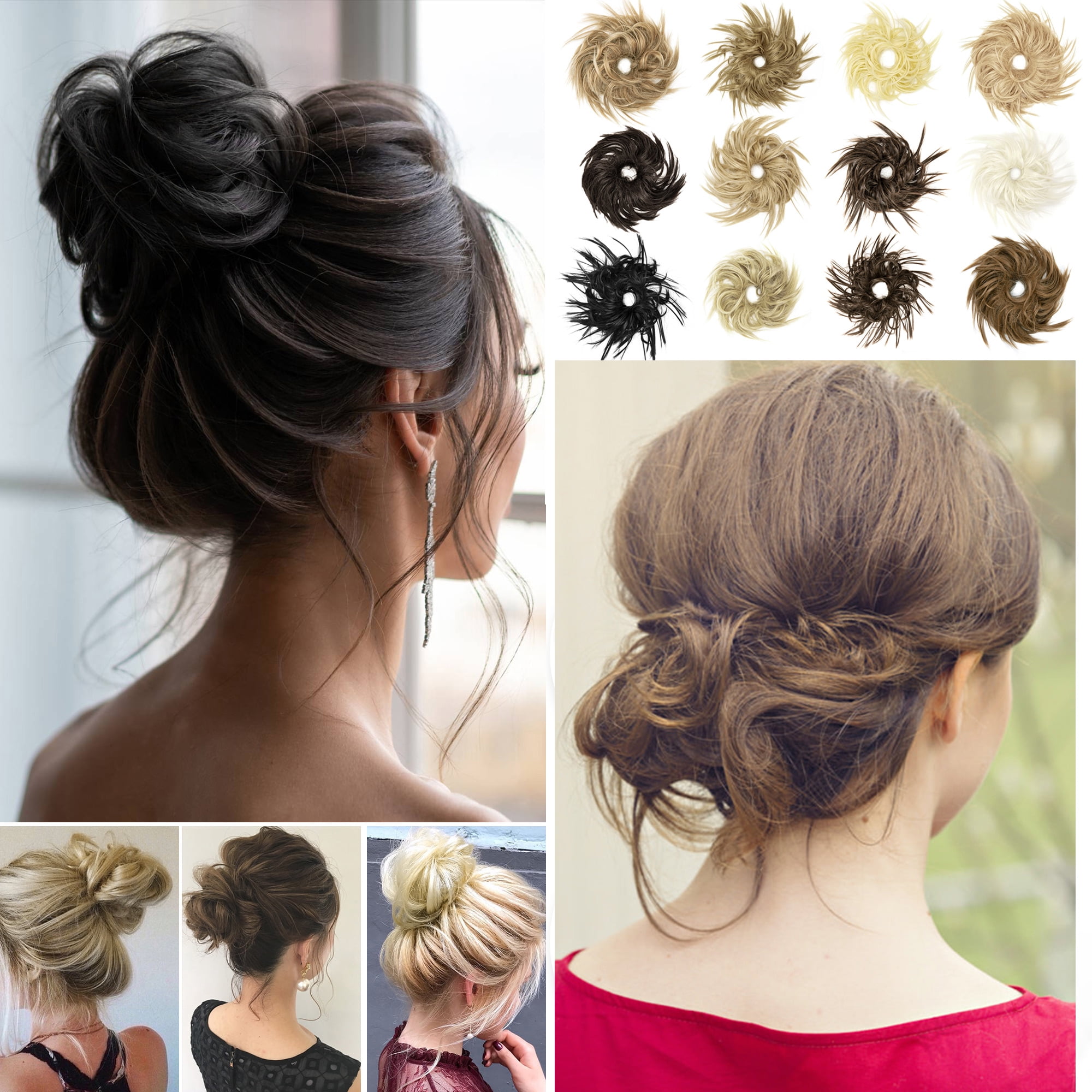DODOING Hair Scrunchie Messy Wavy Bun Scrunchie Synthetic Hair Hair ...