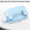 2 Hole Punch, Metal Blue Two Hole Punch for Crafts, 8 Sheet Capacity ...
