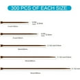 Mixed sizes 1500-pack brown zip ties, 4+6+8+10+12 inches, self-locking ...