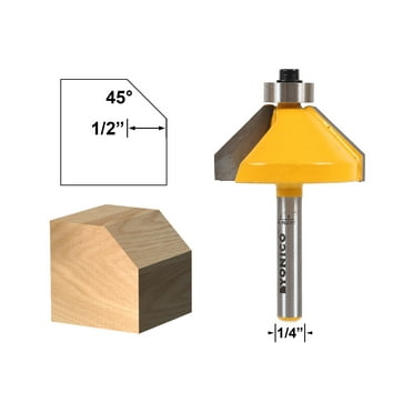 45 Degree Bevel Edge Forming Router Bit - 1/4" Shank - Yonico 13915q ...