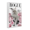 Funny Floral Cat Magazine White Framed Giclee Art, design by Sasha ...