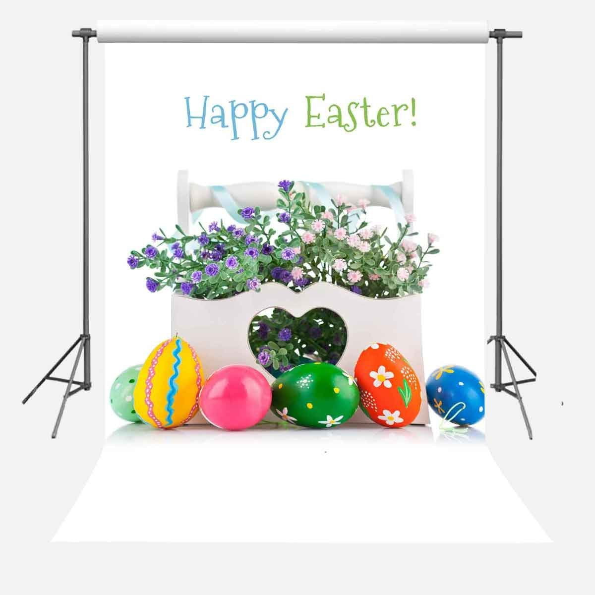 MOHome Happy Easter Theme 5x7ft Colorful Eggs Photography Backdrop ...