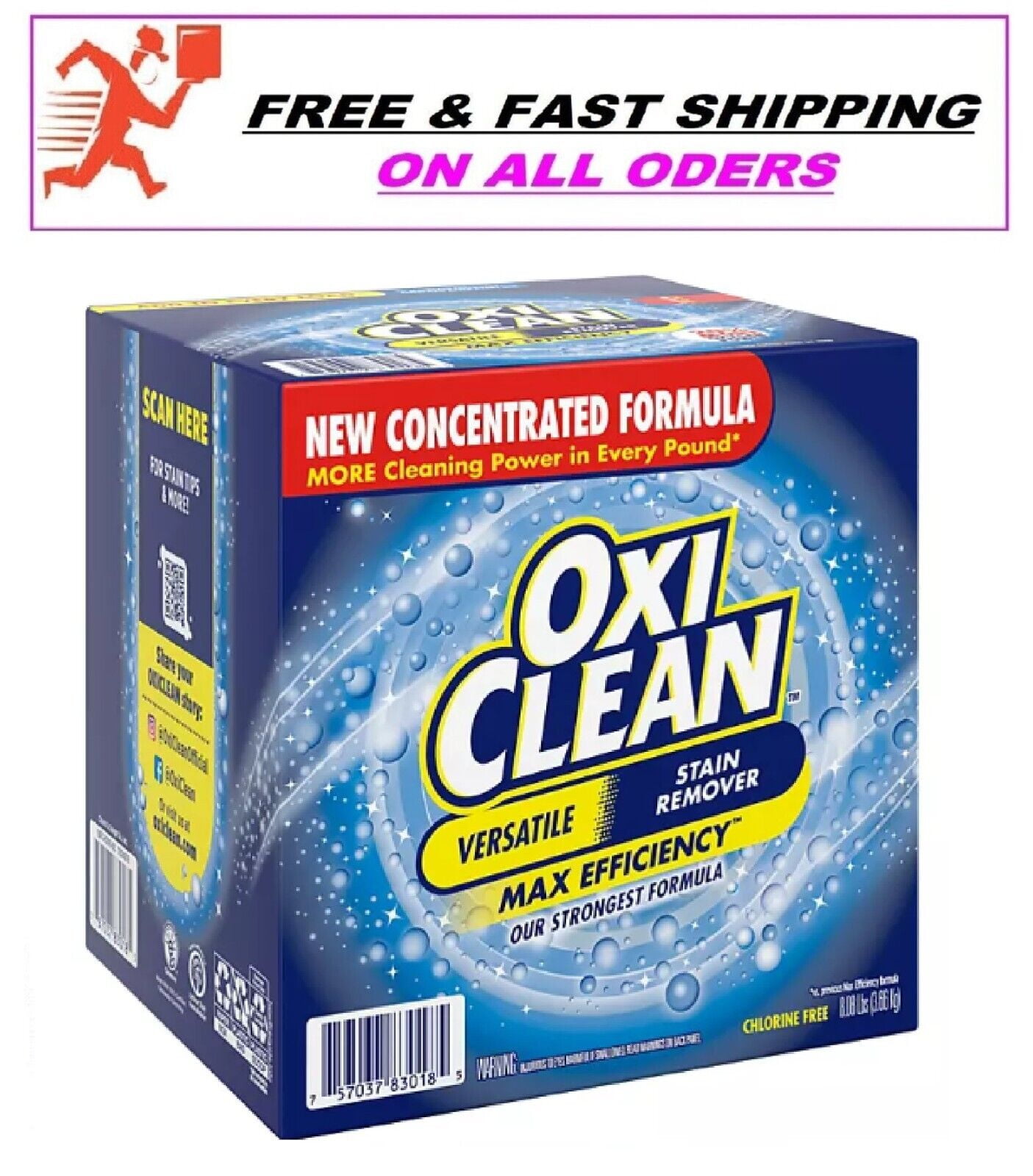 OxiClean Concentrated Max Efficiency Versatile Stain Remover Powder (8. ...