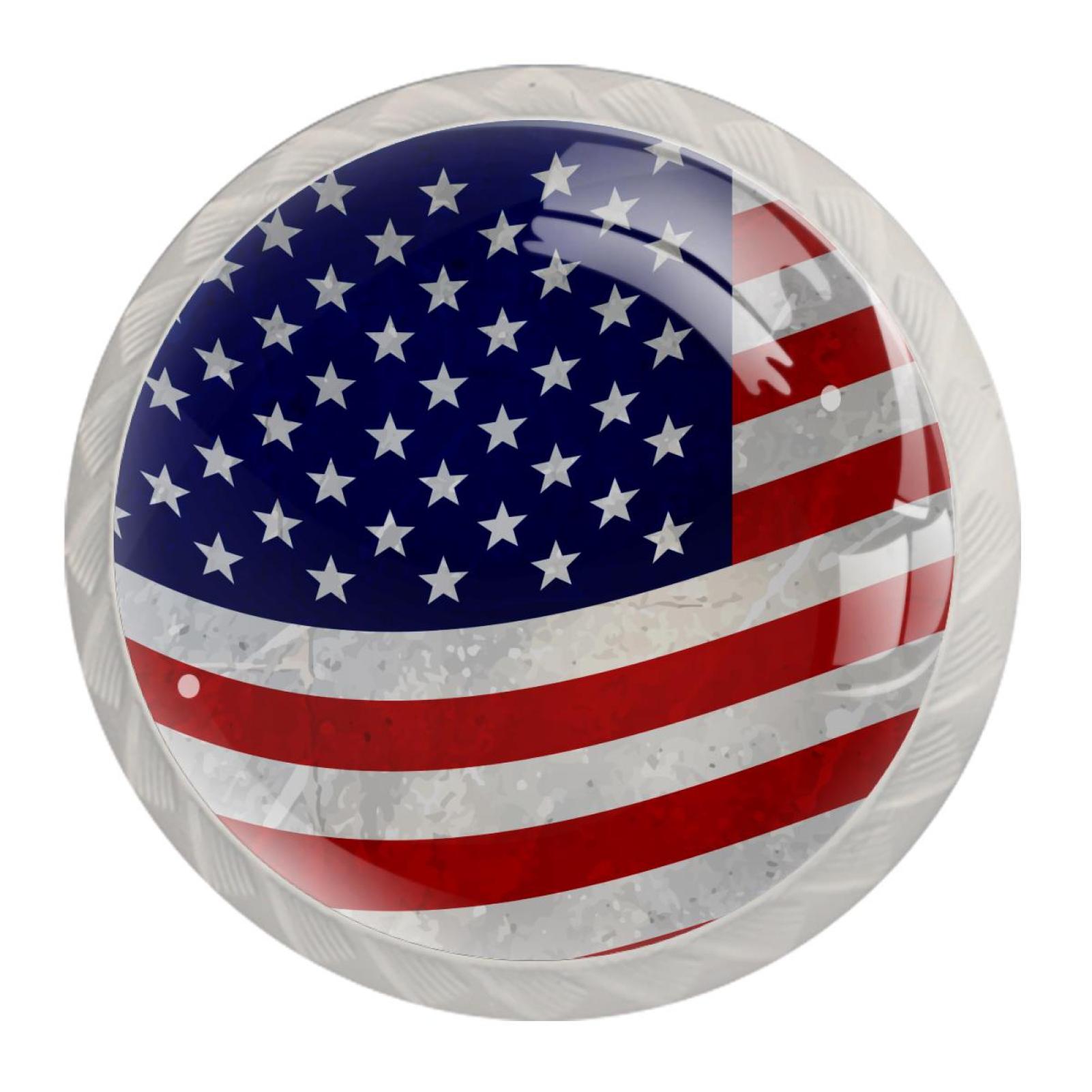 4 Pcs American Flag Stars Knobs for Kitchen Cabinet Cupboard Dresser ...