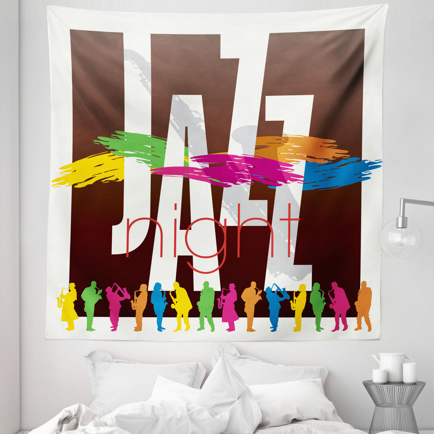 Colorful Tapestry, Colorful Jazz Sign with Various Performer ...