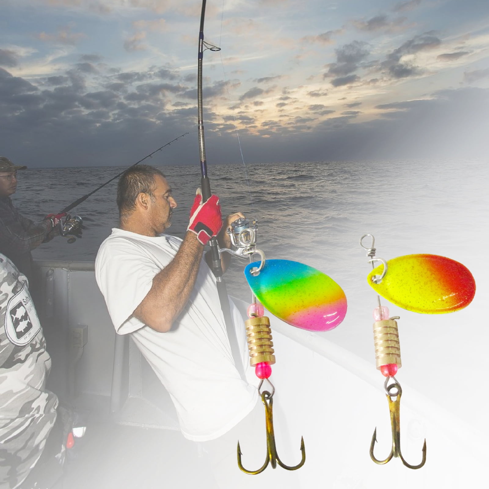 30Pcs/Set Boxed Mixed Rotating Spoon Fishing Lures Spinner Artificial ...