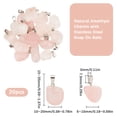 20Pcs Natural Rose Quartz Pendants with Stainless Steel Snap On Bails ...