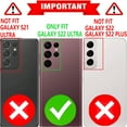 Starshop Samsung Galaxy S22 Ultra Case, Black Leather Wallet, Shock ...