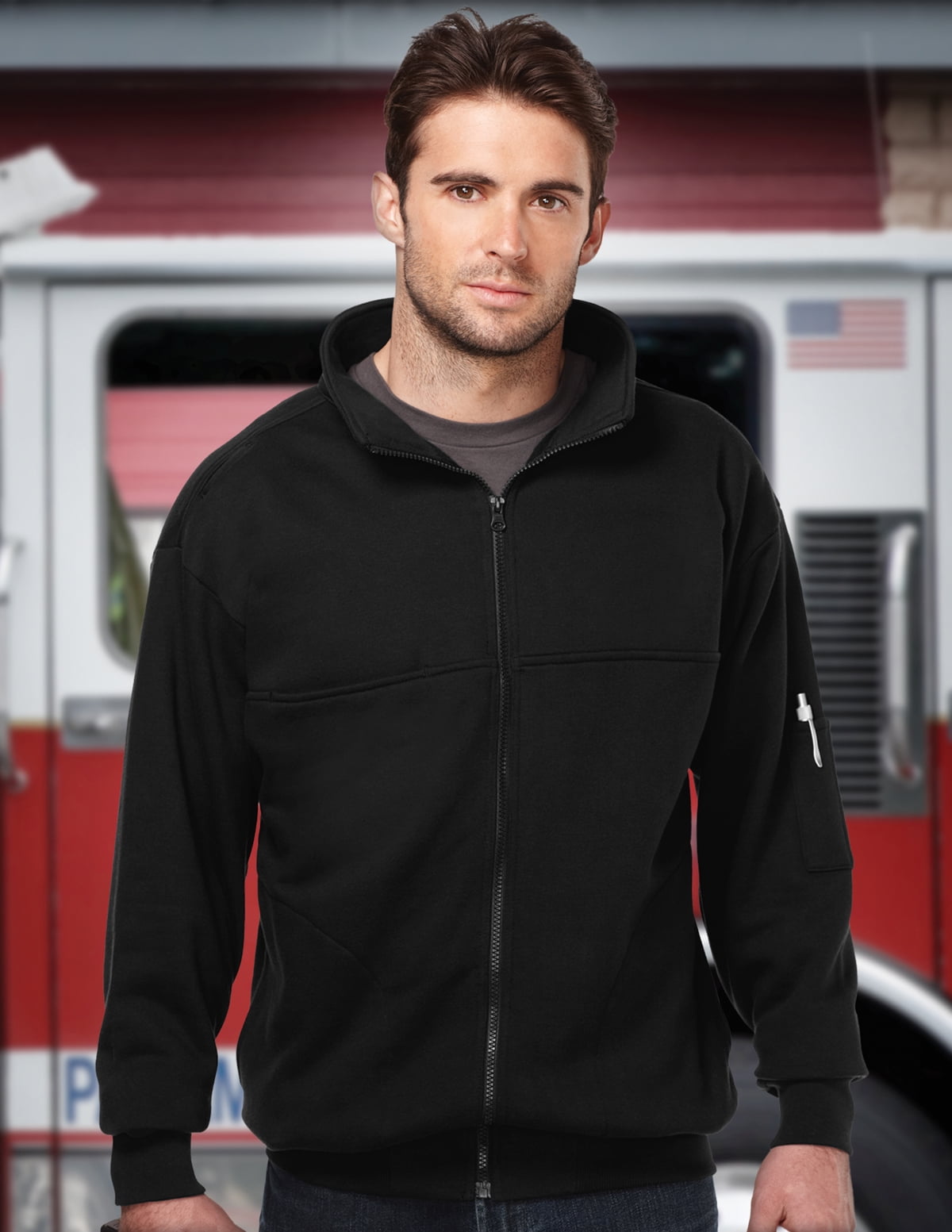 Tri-Mountain Engine F646 Full Zip Fleece Work Jacket, 2X-Large, Black ...