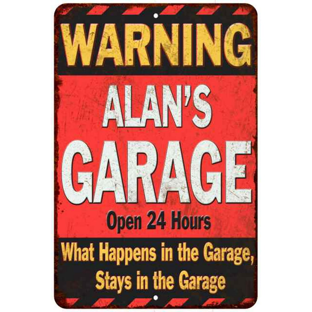 ALAN'S Garage Warning Man Cave Wall Decor 8x12 Metal Sign 108120030094 ...
