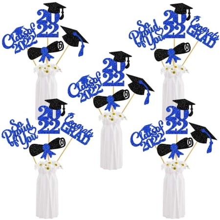 Blue glitter graduation centerpieces for Tables, 2022 graduation Table ...
