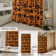 Bathroom Shower Curtain Pumpkin Ghost Skull Bat Orange Black Waterproof ...