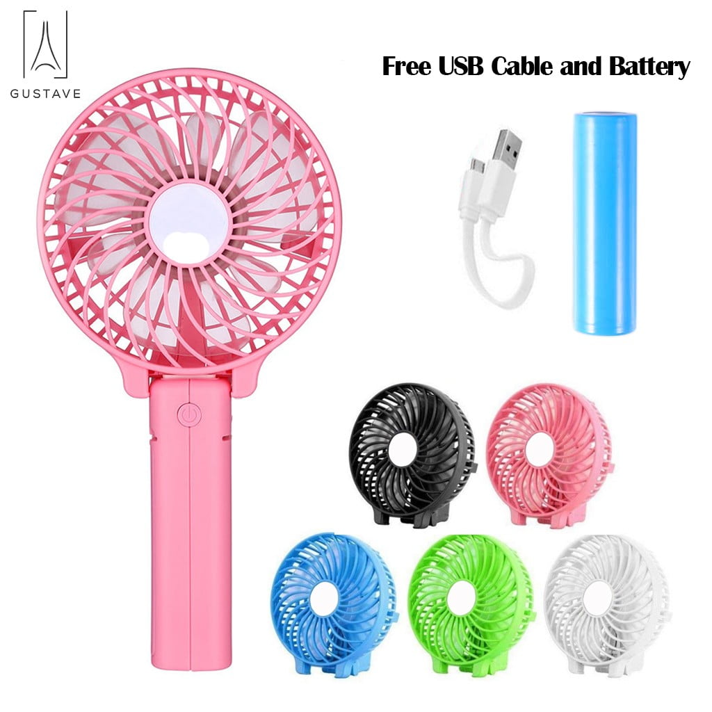 GustaveDesign Portable Handheld Mini Fan USB 1200mAh Battery Electric ...