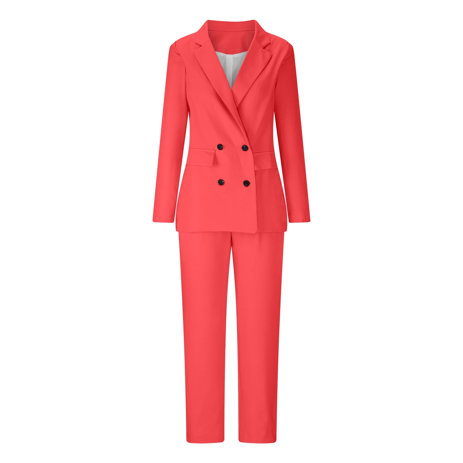 WXLWZYWL Womens Suits Blazer and Pants Solid Color Suit Trousers Suit ...