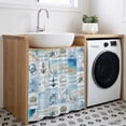 Blue Coastal Cabinet Curtains 35''x35'', Turtle Nautical Anchor Octopus ...
