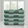 Mainstays Performance Checkered Bath Towel, 54" x 30", Sage - Pack of 4 ...