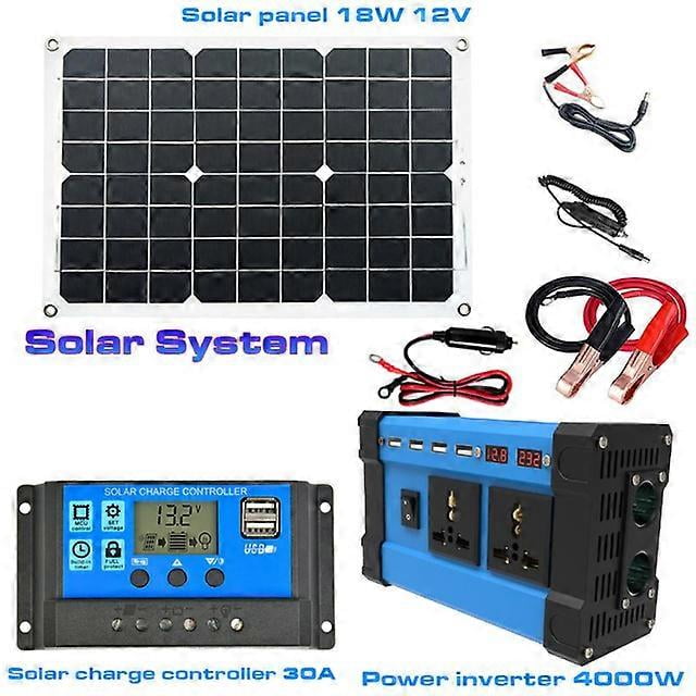 Kit de sistema de panel solar con inversor de corriente para automóvil ...
