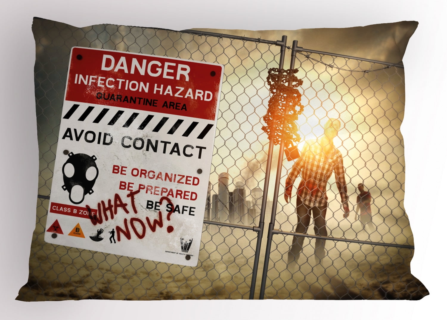 Zombie Pillow Sham Dead Man Walking in Dark Danger Scary Scene Fiction ...
