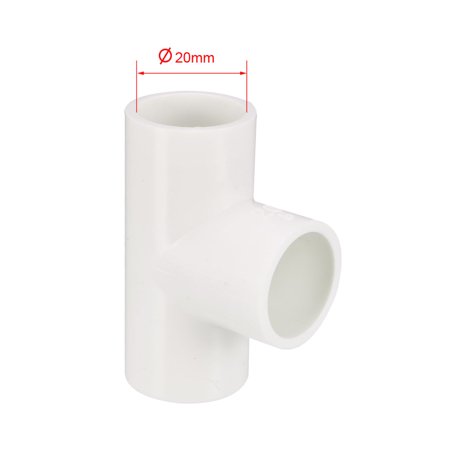 20mm Slip Tee PVC Pipe Fitting T-Shaped Coupling Connector 10 Pcs ...