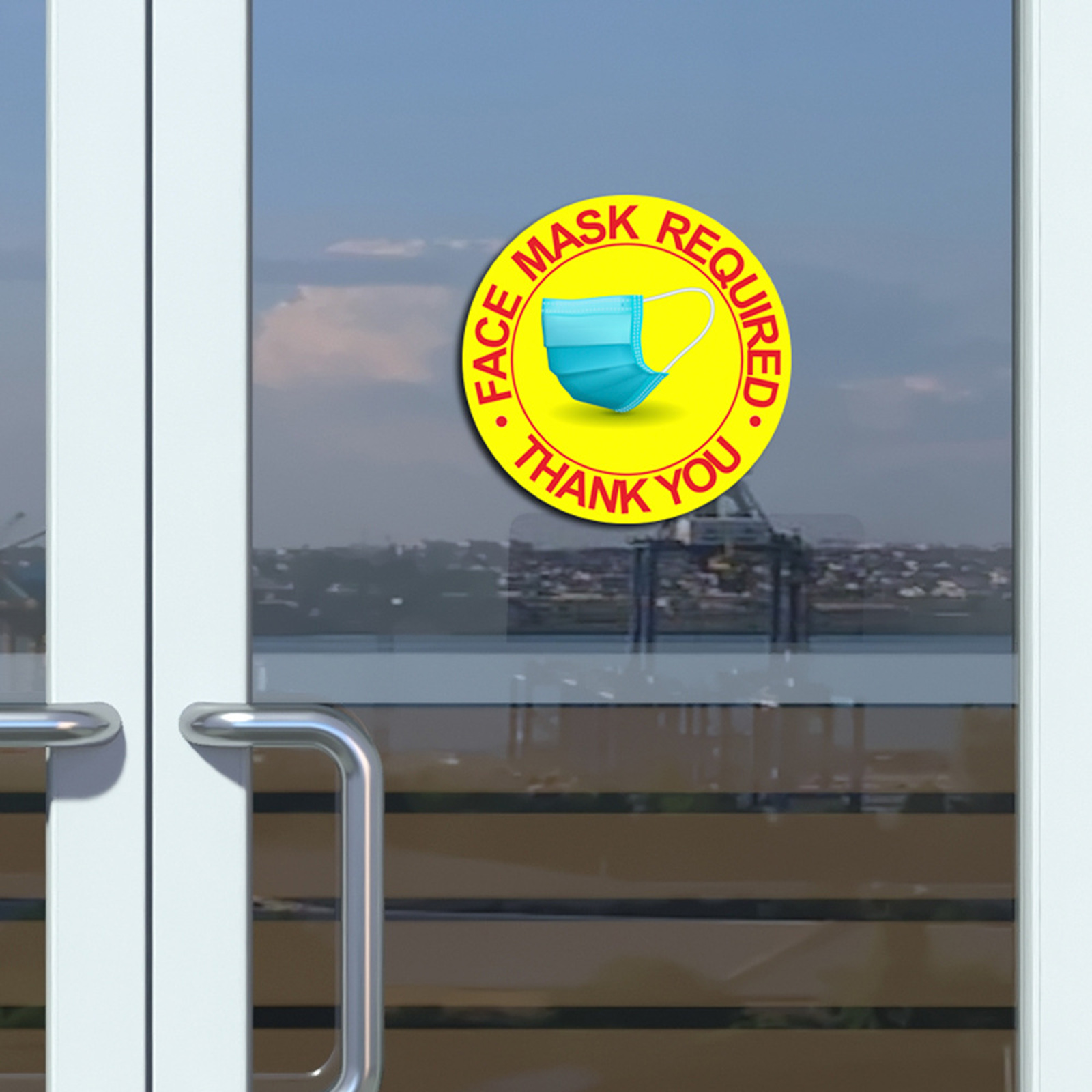 Puloru 5 Pieces Wall Stickers, Face Mask Slogan Floor Decals Safety ...