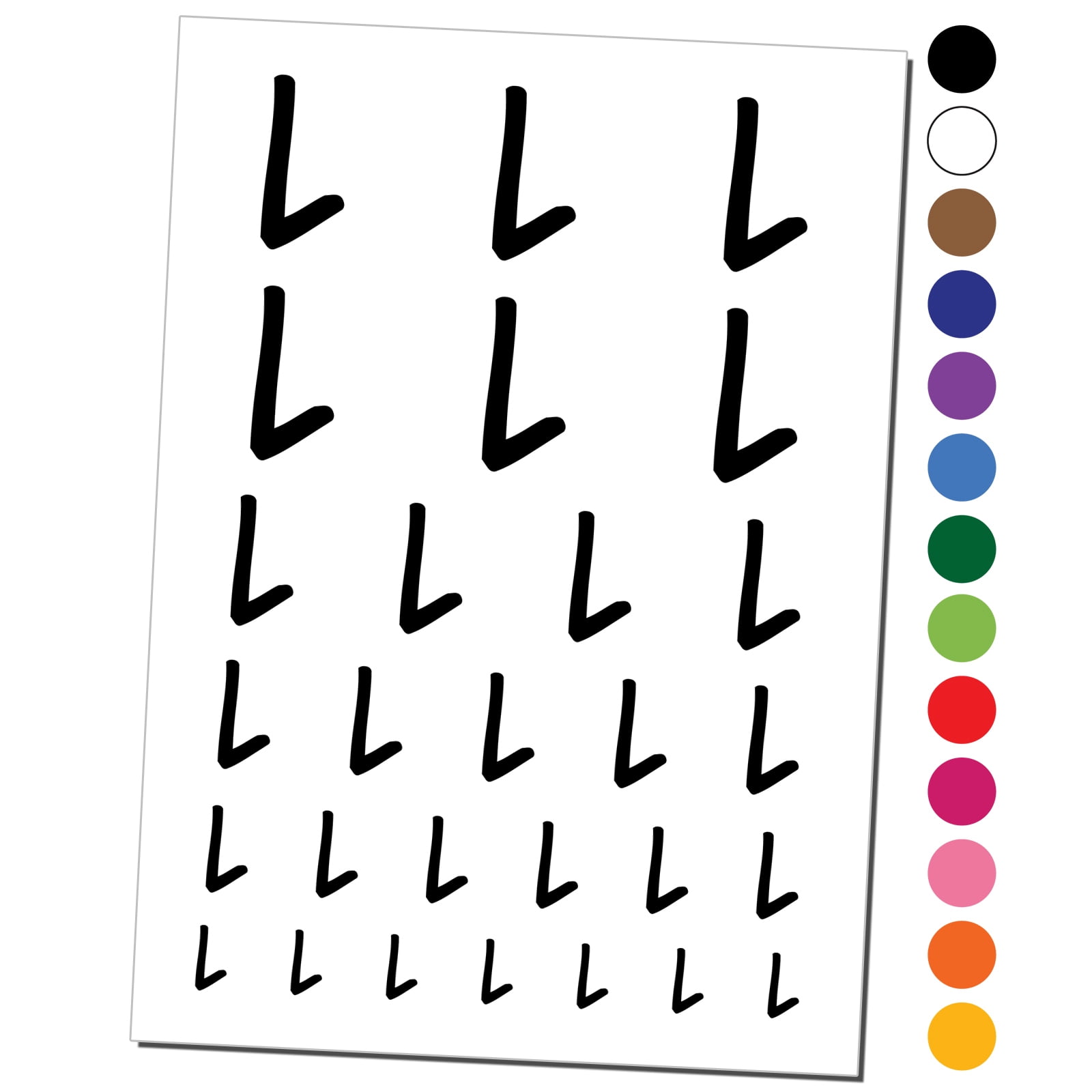 Letter L Uppercase Felt Marker Font Water Resistant Temporary Tattoo ...