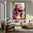 Affixzi Colorful Jesus Portrait, Modern Christian Art, Wall Decor ...