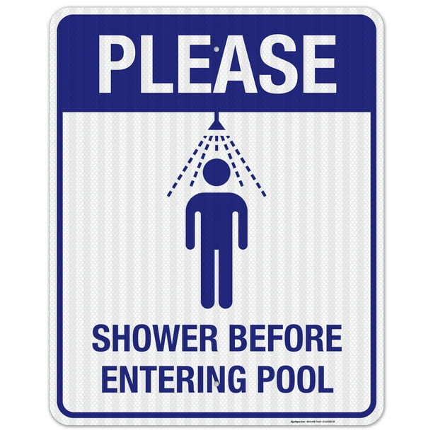 Pool Sign, Please Shower Before Entering Pool Sign, - Walmart.com