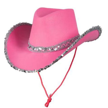 Masquerade Party Silver Brim Dick Cowboy Hat Silver Brim Crown Pink ...
