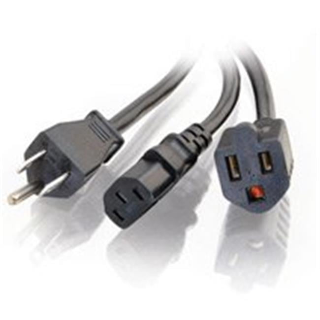 6ft 1 TO 2 POWER CORD SPLITTER NEMA 5 15P To 1 NEMA 5 15R 1 IEC320 6ft-1-to-2-power-cord-splitter-nema-5-15p-to-1-nema-5-15r-1-iec320
