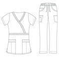 Dagacci Medical Uniform Womens Scrub Set Natural Stretch Y Neck Stitch