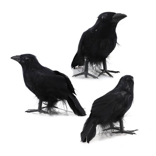 Black Crow Props Realistic Raven Feathered Crows Decor - Walmart.com
