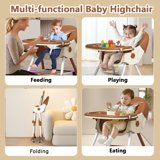 4-in-1 Baby Highchair, Adjustable Toddler Feeding Table with 5-Point ...