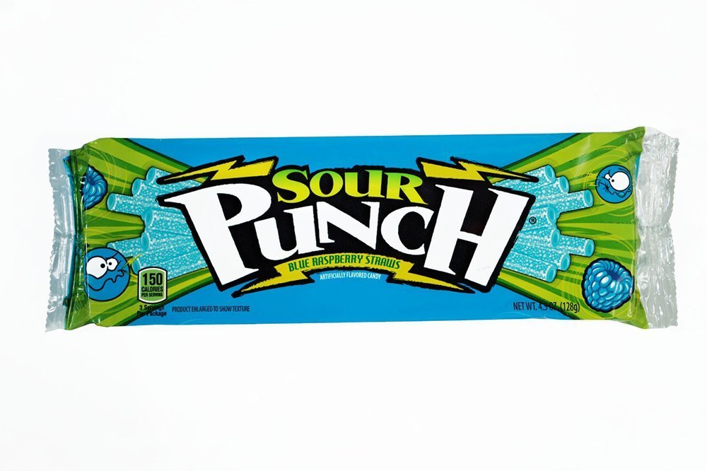 24 PACKS : Sour Punch Blue Raspberry King Size Straws - Walmart.com