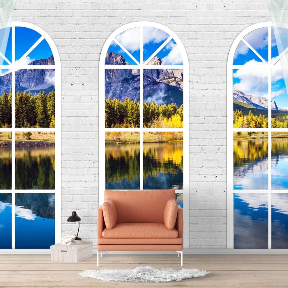 Idea4wall 4pcs Vies from French Window Peel and Stick Wallpaper ...