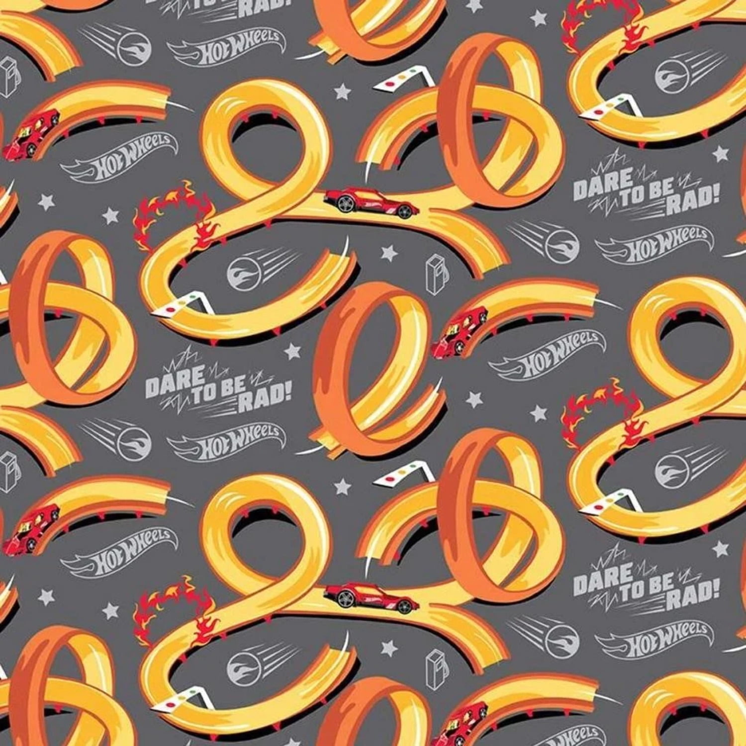 Hot Wheels Track Grey Cotton Fabric - Walmart.com