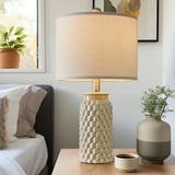 Oneach Farmhouse Ceramic Table Lamp Set of 2, 20.5" Modern Bedside ...