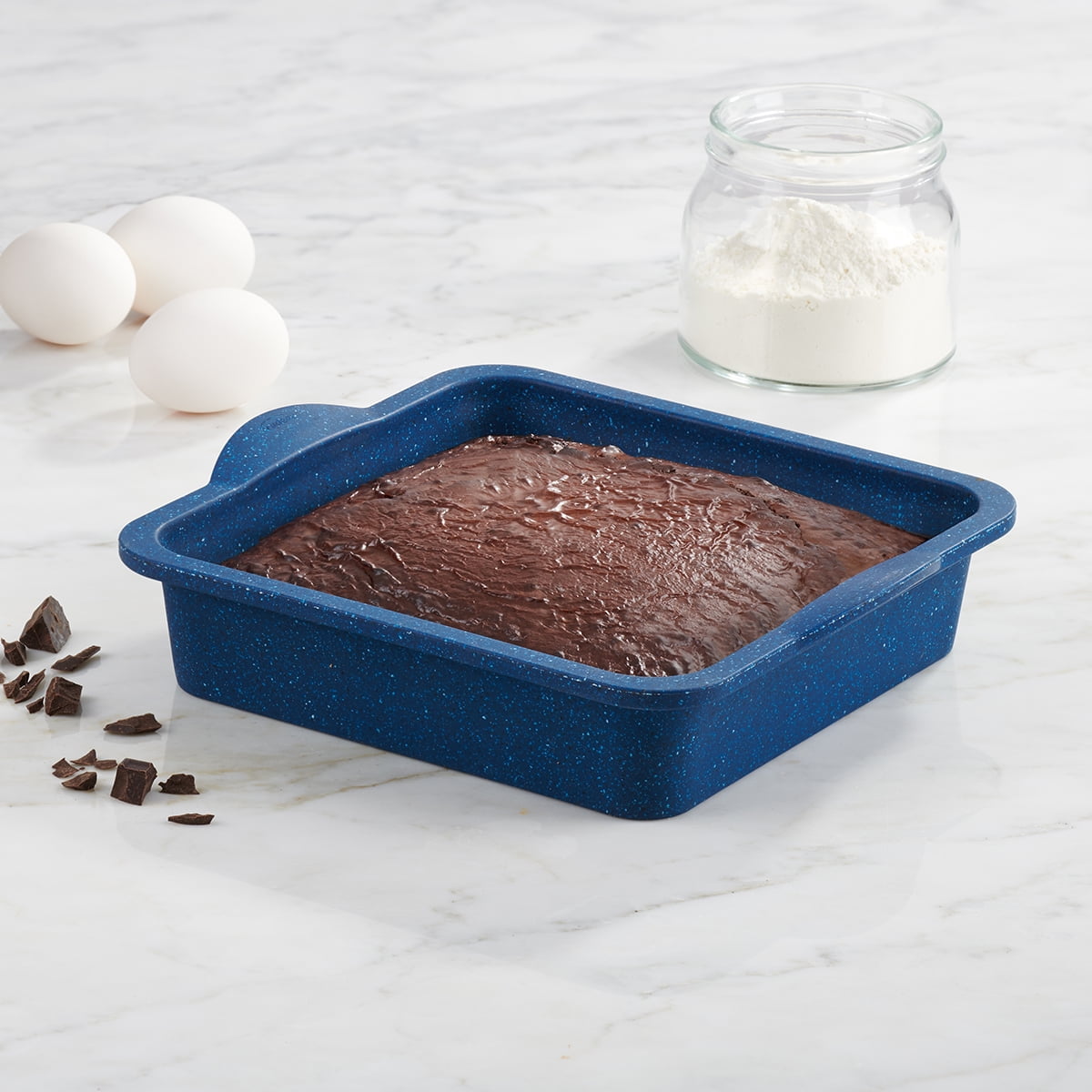 Trudeau Silicone Square Cake Pan Blue Granite - Walmart.com
